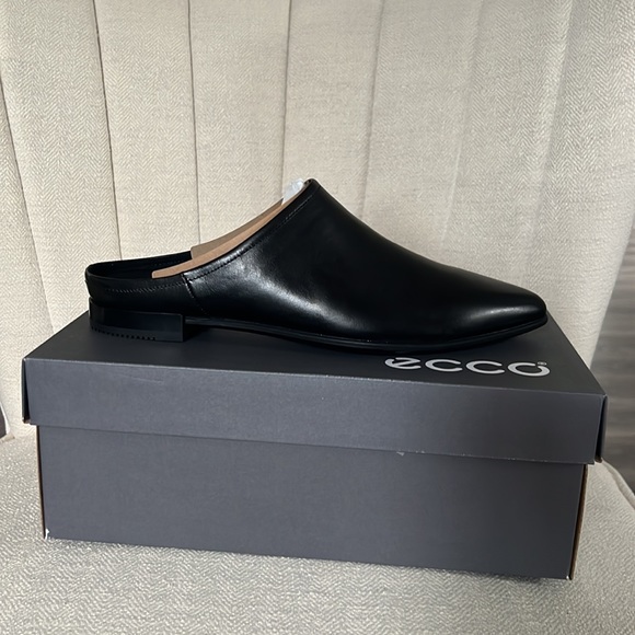 Ecco | Shoes | Ecco Black Leather Pointy Ballerina Mules 4 | Poshmark